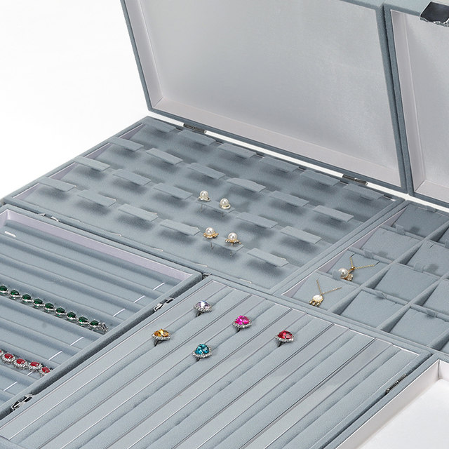 Ice velvet jewelry storage box high-end removable jewelry box jewelry ...