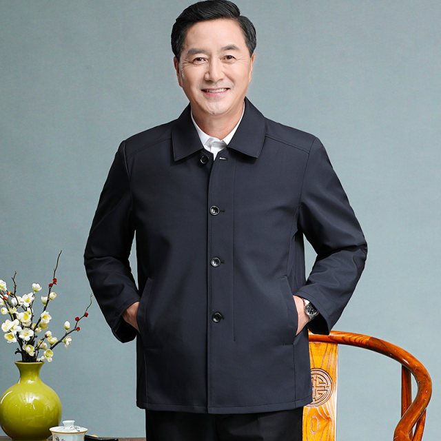 Dad jacket men's casual middle-aged and elderly jacket spring and ...