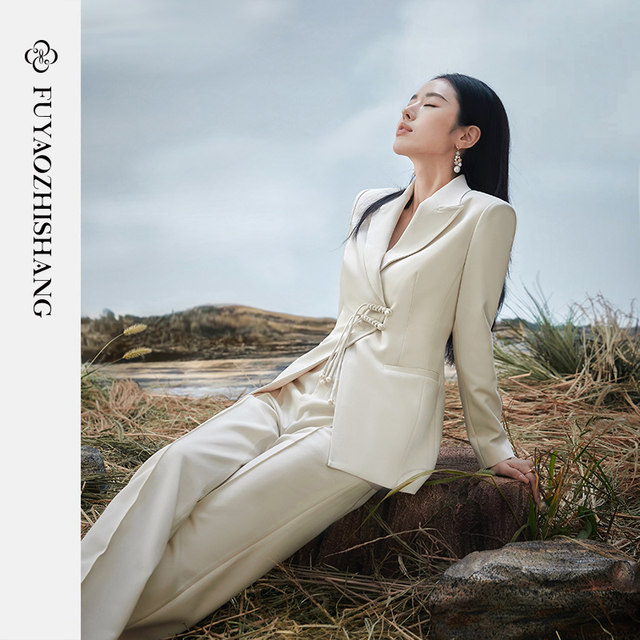 FUYAO Fuyao Chinese style suit women's long-sleeved top plate button ...