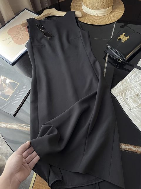 Peng Duan! TH3200+! Triacetate blended French boat neck fishtail hem ...