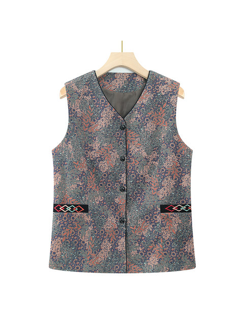 Grandma Spring and Autumn vest jacket, thin middle -aged elderly, Majia ...