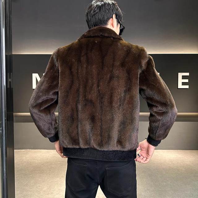 Golden Mink velvet coat 2024 Winter new men's fashion trend fashion fur ...