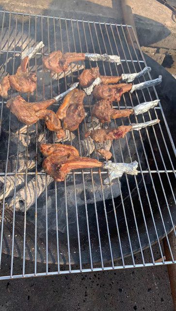 Stainless steel barbecue mesh rectangular household straight bar ...