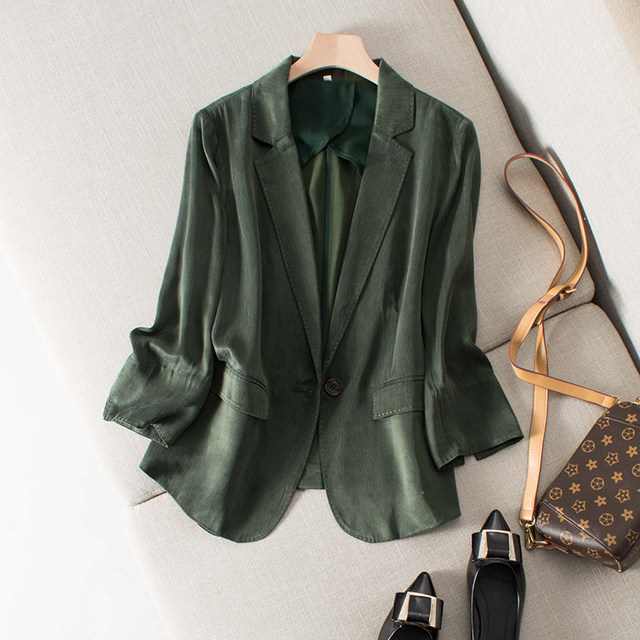 Mo Cui color caramel color spring and summer silk sat satin matte ...