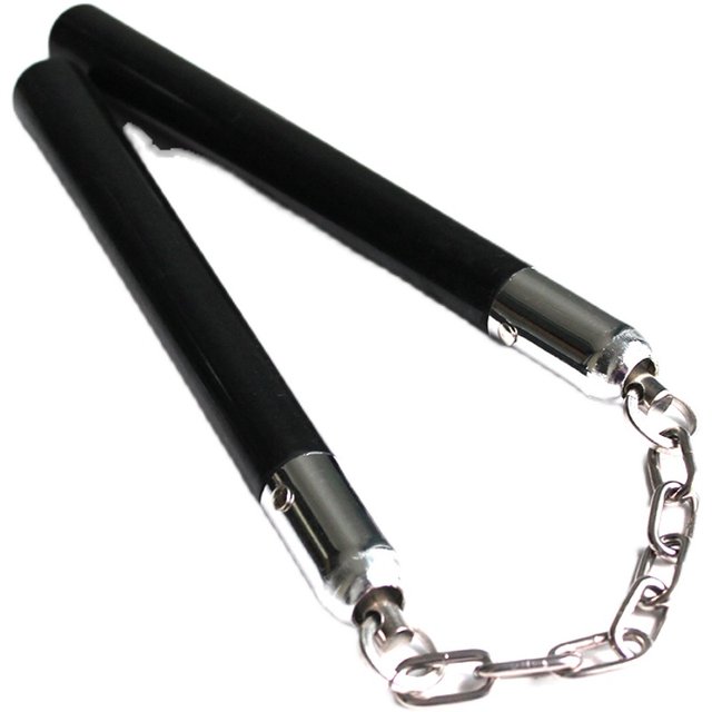 Nunchaku solid rubber material adult combat stick taekwondo performance ...