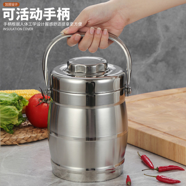 Stainless steel heat preservation pot drum type vacuum rice bucket rice ...
