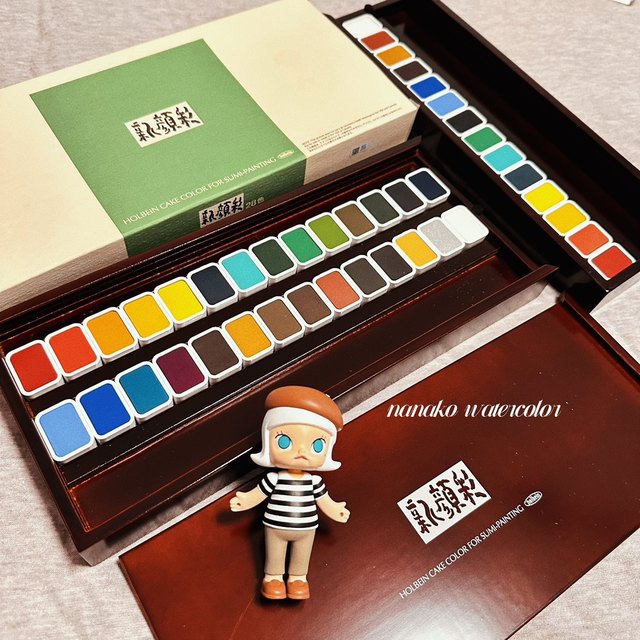 Japan's Holbein New Yancai 14 colors 28 colors solid watercolor pigment ...