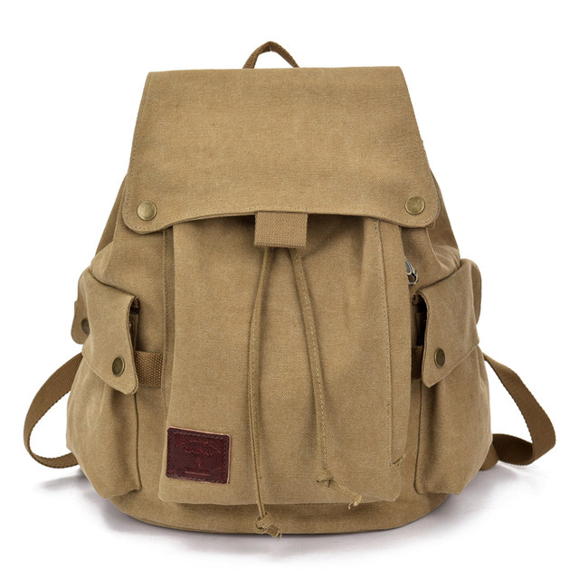 Canvas Backpack Female Retro Male Casual Travel Drawstring Ladies ...