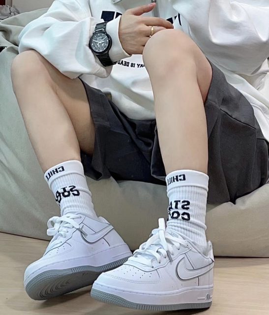 Nike Air Force 1 AF1 white gray Air Force 1 women's low-cut sneakers ...