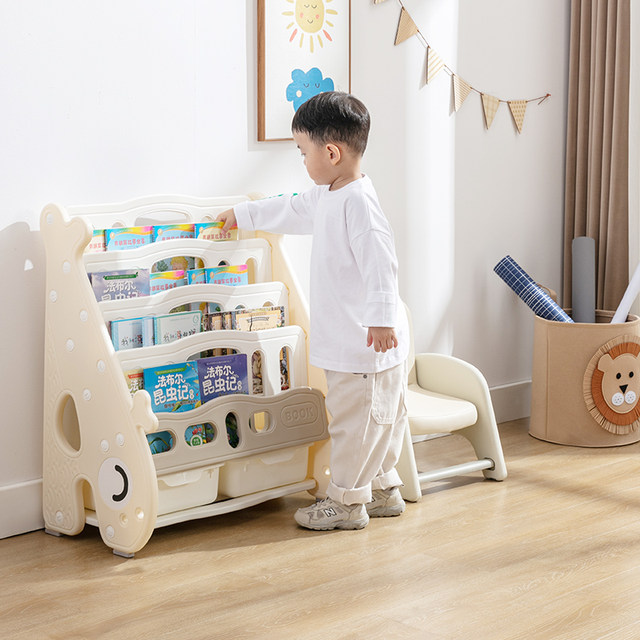 Children's bookshelf picture book rack baby simple reading storage rack ...