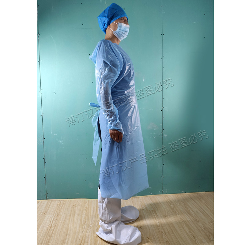 Disposable CPE Isolation Gown - Waterproof Protective Robe