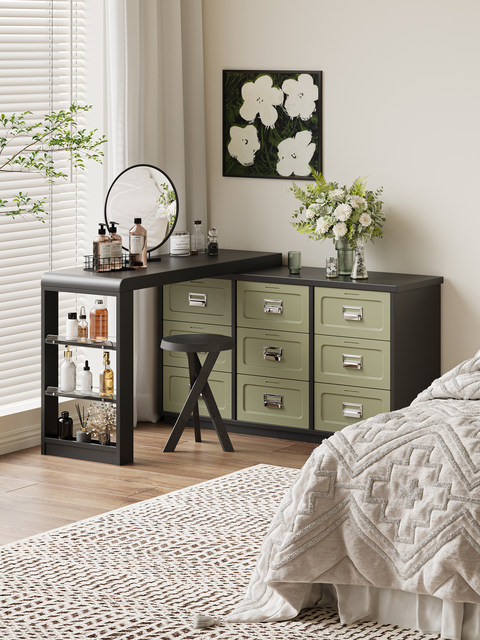 Valley and modern simple nine-grid dressing table cream style design ...