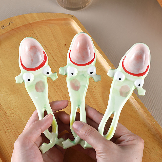 Ugly spoon frog spoon creative sand sculpture gift ceramic handmade ...