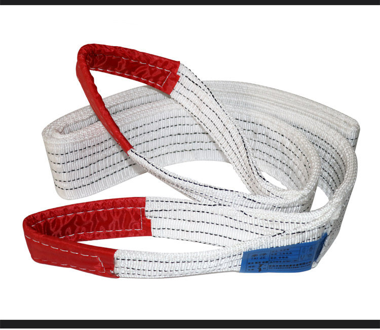 Flat white lifting belt industrial lifting belt driving crane double ...