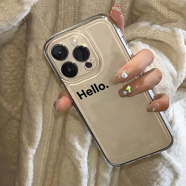 Creative Hello suitable for Apple 13 mobile phone case 14 simple 12promax anti-fall 11 ...