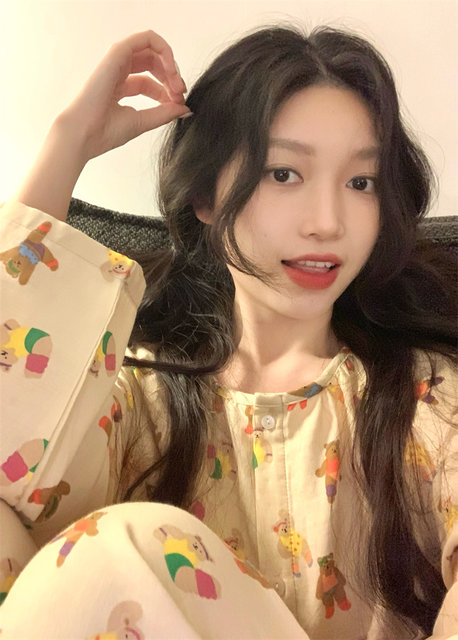 Coni Rabbit Cartoon Bear Cute Spring and Autumn Cotton Pajamas Women's ...