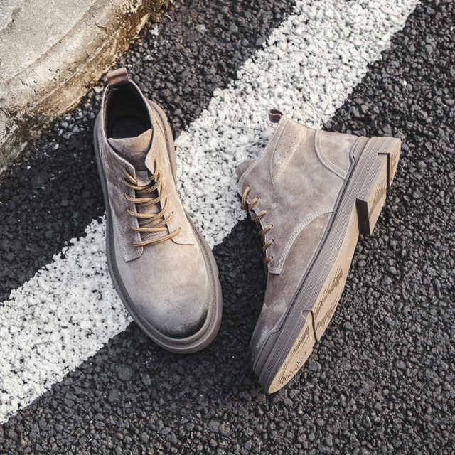 Extraordinary Martin Boots Male Leather Gang Gang Gang 46 Gong Short ...