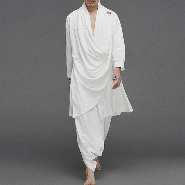 Chinese wind men's clothing meditation sitting Settlement Set Hanfu ...