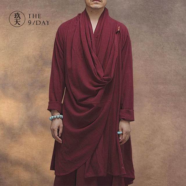 Chinese wind men's clothing meditation sitting Settlement Set Hanfu ...