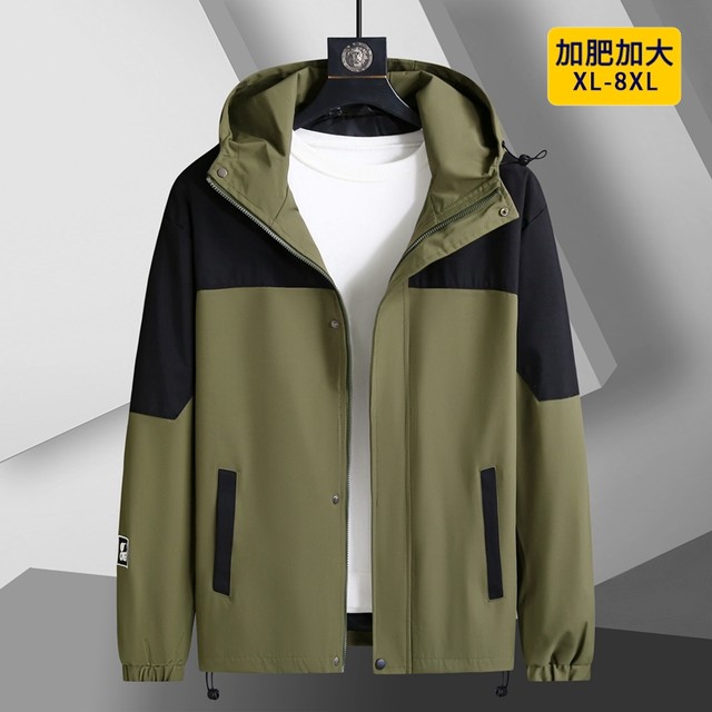 Extra large size men's hooded jacket spring and autumn new style 300Jin ...