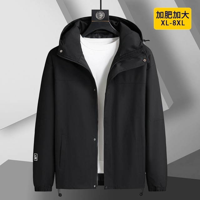 Extra large size men's hooded jacket spring and autumn new style 300Jin ...