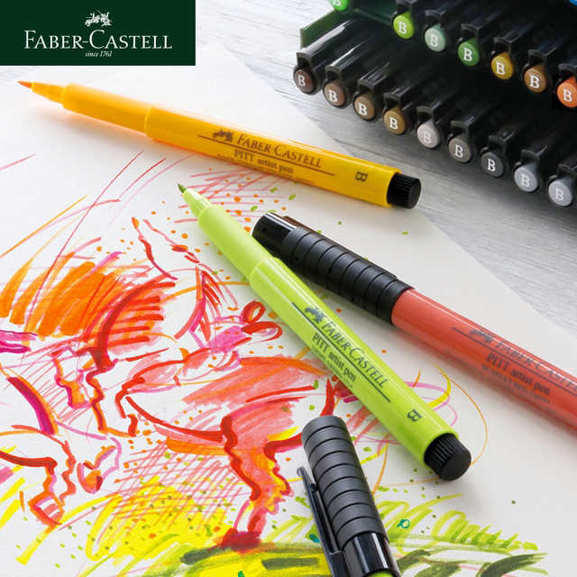 German Faber-Castell PITT soft-head water-based marker pen set 12 ...