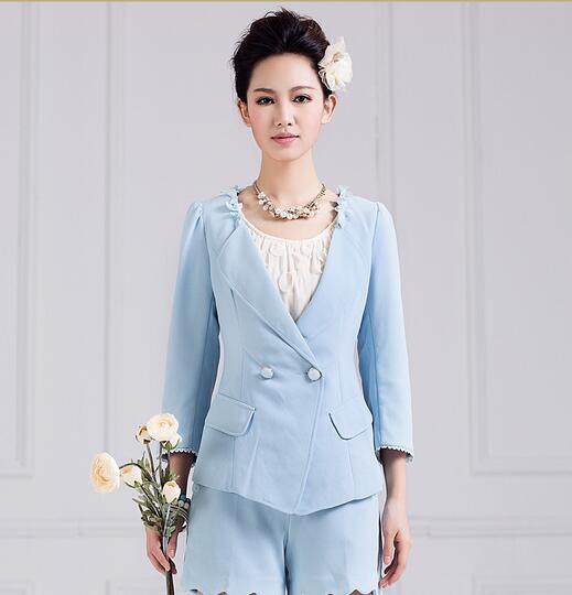 Authentic clearance Nan Meng Na Meichun slim double breasted short coat ...