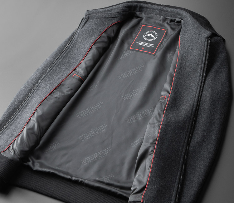 Business casual lapel warm wool jacket men's fashion solid color anti ...