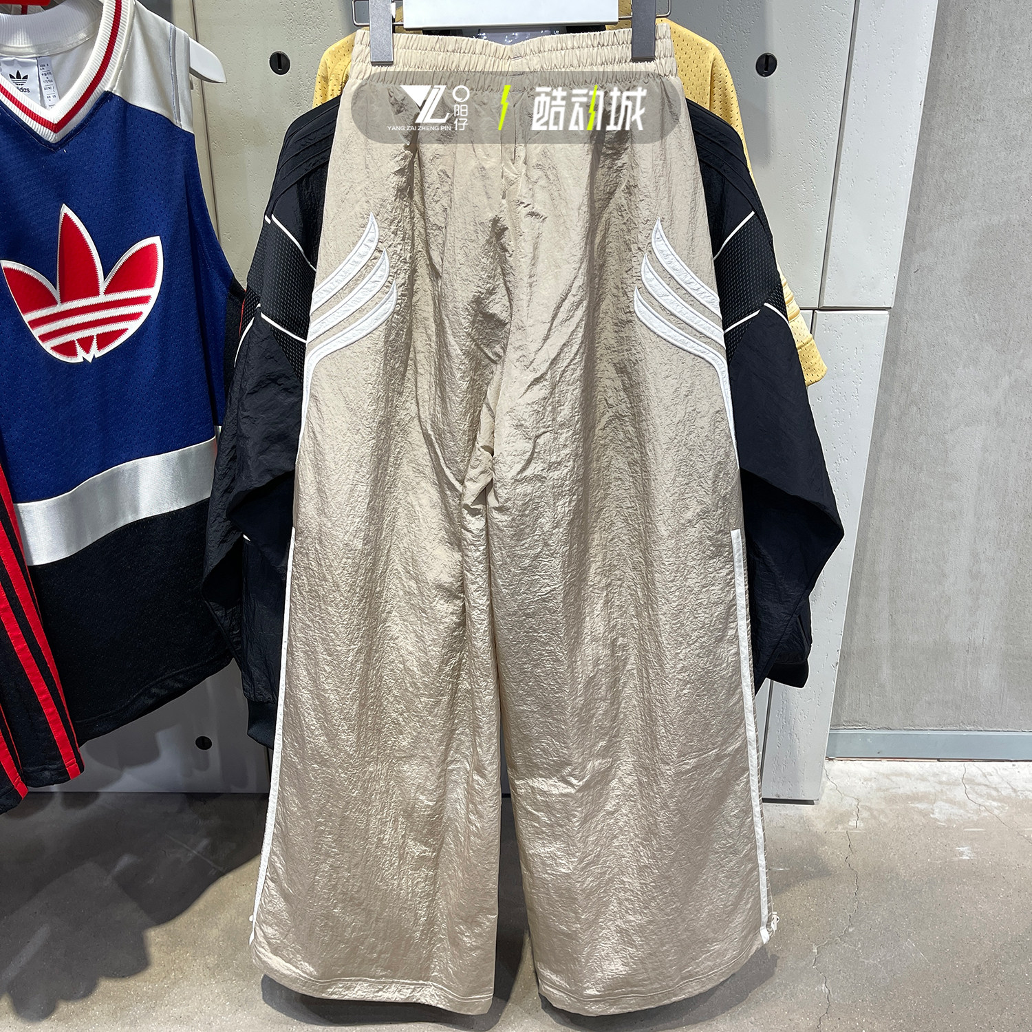 Genuine Adidas women's sports and leisure woven straight wide-leg ...