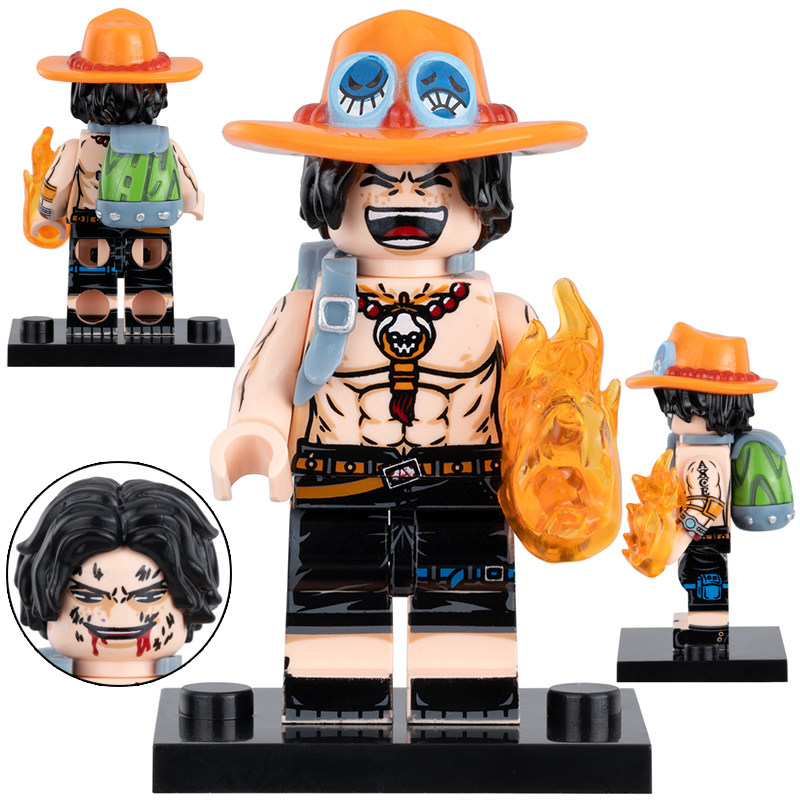 Compatible with LEGO One Piece Top War Monkey D Luffy Eskap Red Hair ...