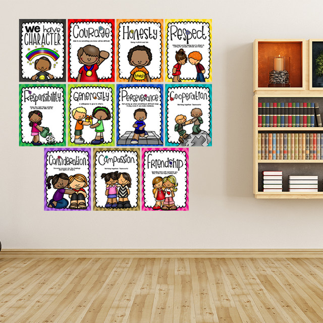 Children's quality English poster wall stickers wall background ...