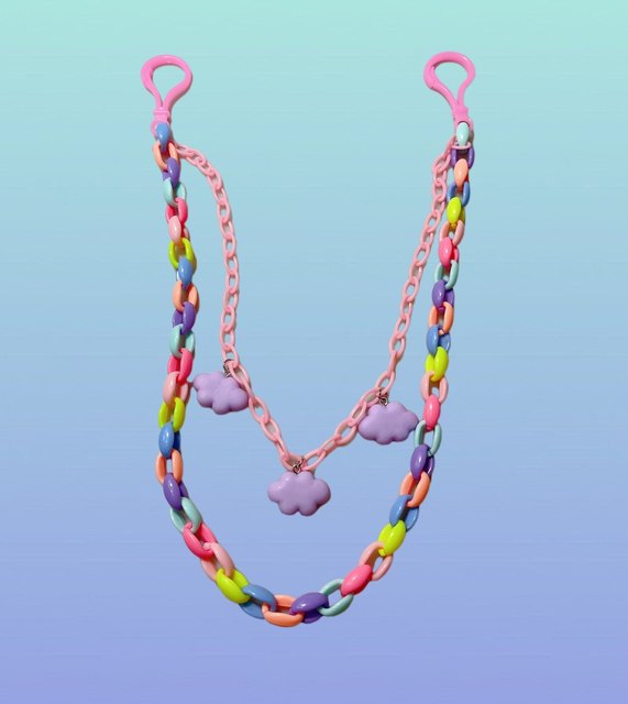 Ins Rainbow Acrylic Love Chain Waist Chain Female Transparent Hip Hop ...