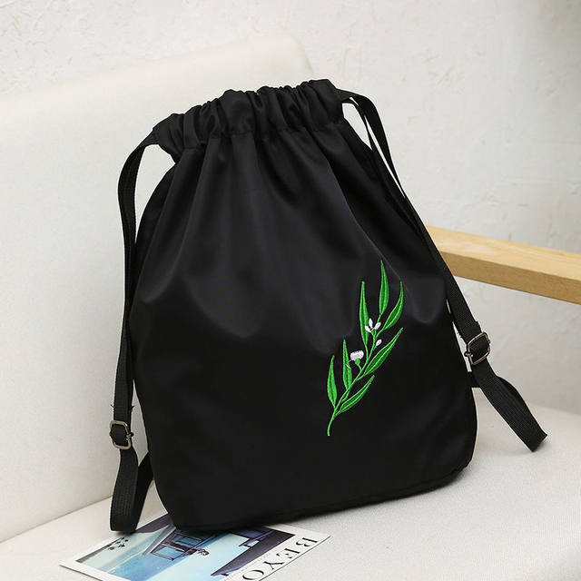 Drawstring canvas drawstring backpack, forest style large capacity ...