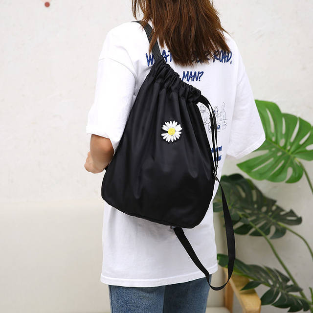 Drawstring canvas drawstring backpack, forest style large capacity ...