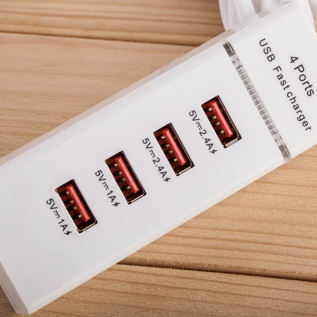 Multi-in-1 multi-port usb plug 5V2A one-to-four-port multi-interface strip 4-in-1 multi-hole ...