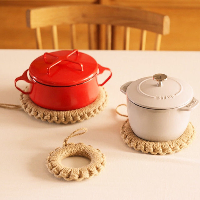 Hitting thermal insulation pot pad cooker ring handmade heat insulation ...