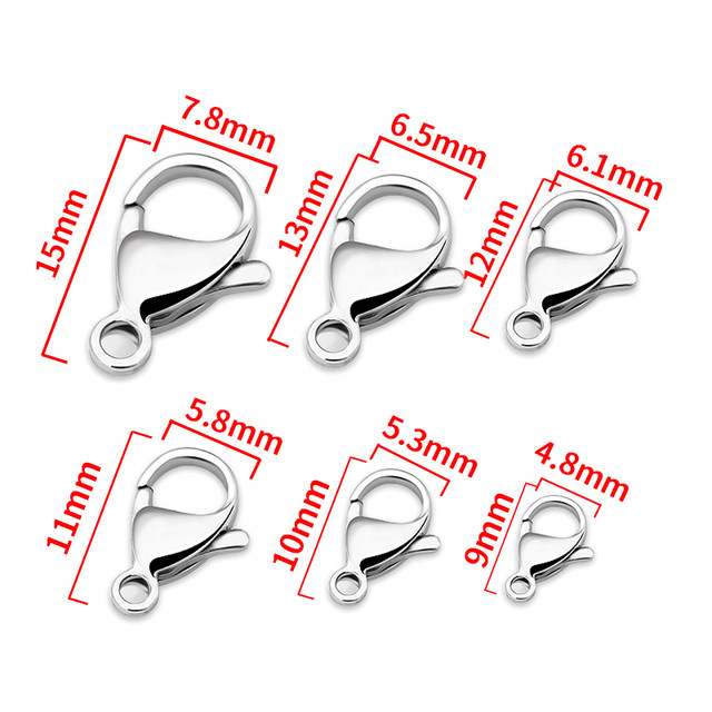 Titanium steel lobster clasps 10 pcs/pack diy necklace bracelet jewelry ...