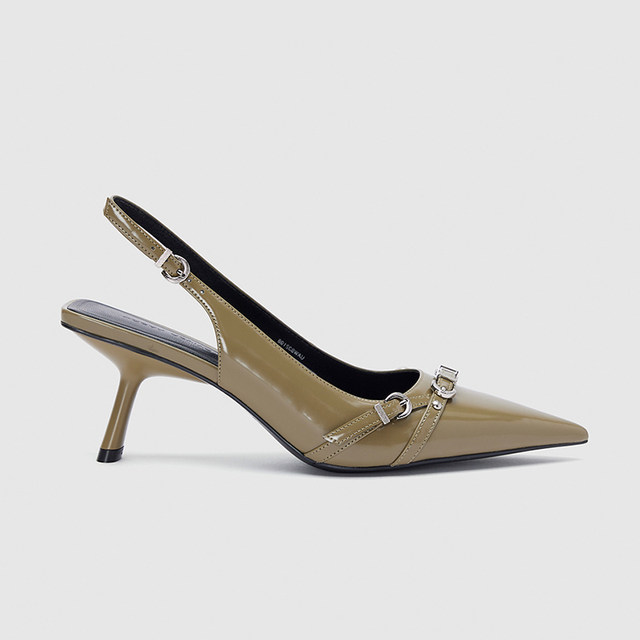2024 new style pointed toe shaped heels for women, patent leather ...
