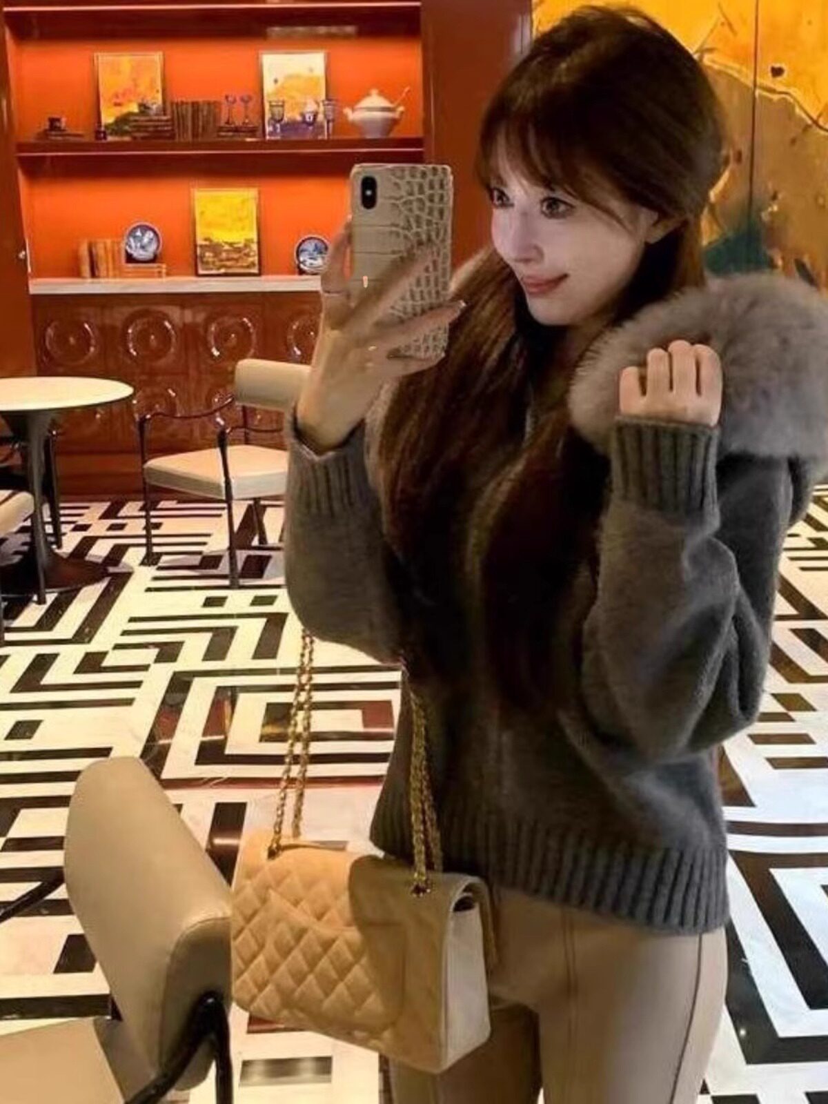White Fox Fur Sweater Jacket for Women Winter High-End Lazy Style ...