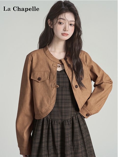 La Chapelle 2025 Spring and Autumn New Vintage Stand Collar Leather ...