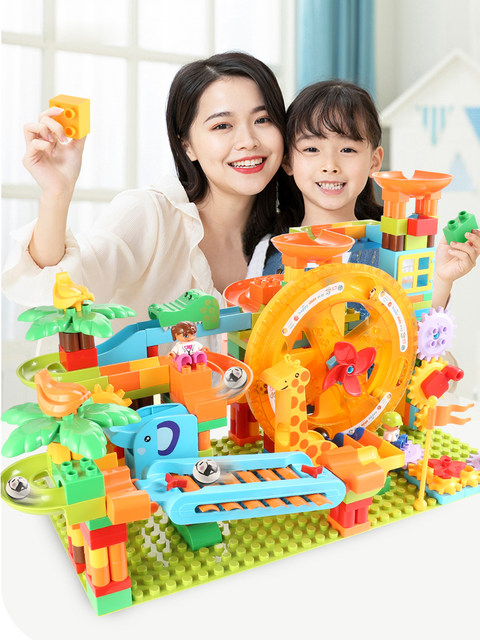 Large particle piano slide building blocks hand-cranked turntable ever ...