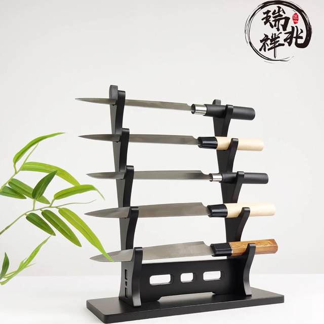 Solid wood horizontal weapon stand sushi knife kitchen cooking knife ...
