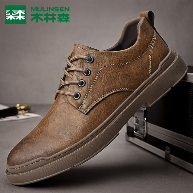 Mulinsen men's shoes leather spring and autumn Martin boots male ...
