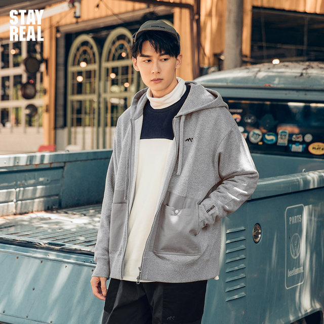 STAYREAL trendy brand cotton hooded jacket American retro street ...