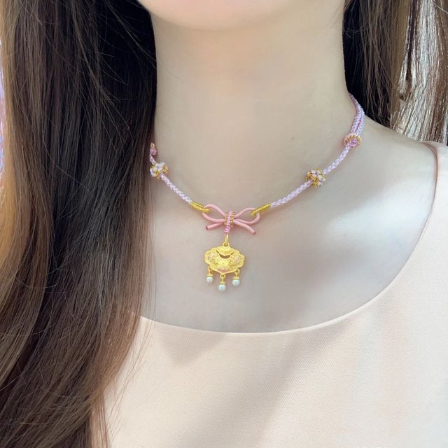 Handmade weaving in the princess necklace editing rope semi -finished ...