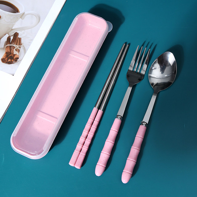 Tableware chopsticks spoon set student portable office workers ...