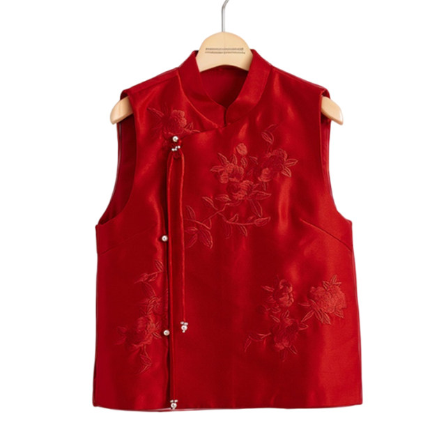 Unique and beautiful vest new Chinese style red vest vest spring and ...