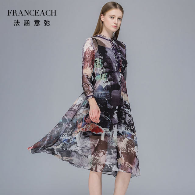 2 -piece set method, which means relaxing retro avatars printed chiffon ...