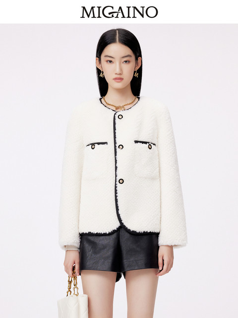 Migaino Manyano grain velvet coat for women 2023 autumn and winter new ...