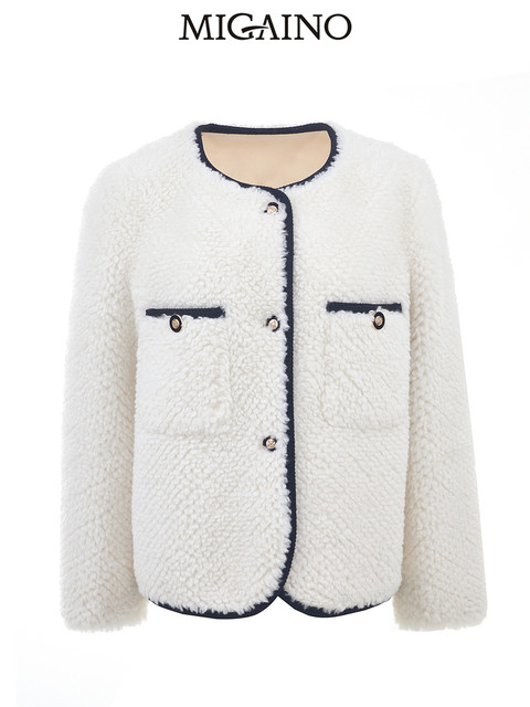 Migaino Manyano grain velvet coat for women 2023 autumn and winter new ...